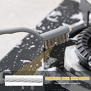 ORIJOYNA Set of 3 Kitchen Cleaning Scrubbers - Wire Brush (Stainless Steel + Brass + Nylon) for Range Hood Grease, Grime and Rust