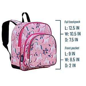 Wildkin 12 Inch Backpack Bundle with Insulated Lunch Bag (Magical Unicorns)