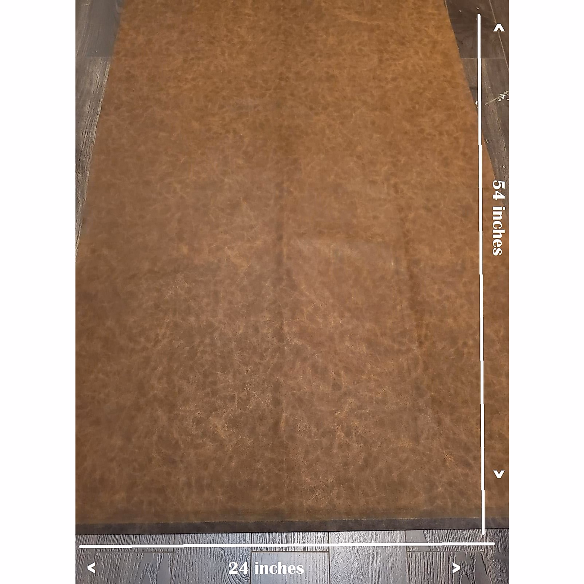 NAT Leathers Brown Distressed 24 inch x 54 inch Vegan Faux Leather Fabric Sheet Synthetic Pleather 0.9 mm Soft Smooth Upholstery 9 sq.ft. (24" x 54" -2/3 of Yard) (Brown Distressed)