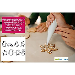 Christmas Cookie Cutters, Holiday Cookie Cutters - 8 PC Set - Christmas Tree, Gingerbread Man, Candy Cane, Star, Santa, ReinDeer, Snowflake, Snowman - For Baking, Kids and Treats