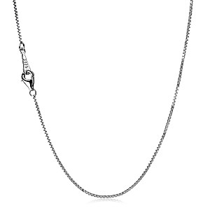 AllenCOCO Mens Silver Chain, 925 Sterling Silver Necklace for Women, 16 18 20 Inch Box Chain, Dainty Pure Silver Jewelry Gift
