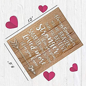 VILIGHT Woman Men Graduation Gift for Daughter Son - Doctorate Wall Art Quotes Positive Signs - You Are Braver Than You Believe - 12x8.6 Inches