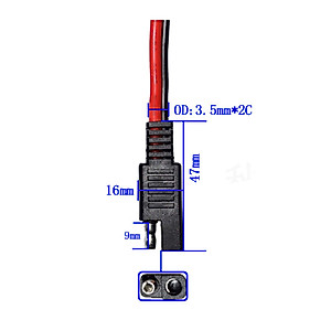 LIXINTIAN 14AWG SAE Connector Extension Cable, SAE Quick Connector Disconnect Plug SAE Automotive Extension Cable, Solar Panel SAE Plug (1m/3.28ft)