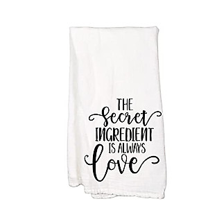 Nana Threads Housewarming Gifts Dish Towels Flour Sack Towels Kitchen Accessories Secret Ingredient is Always Love