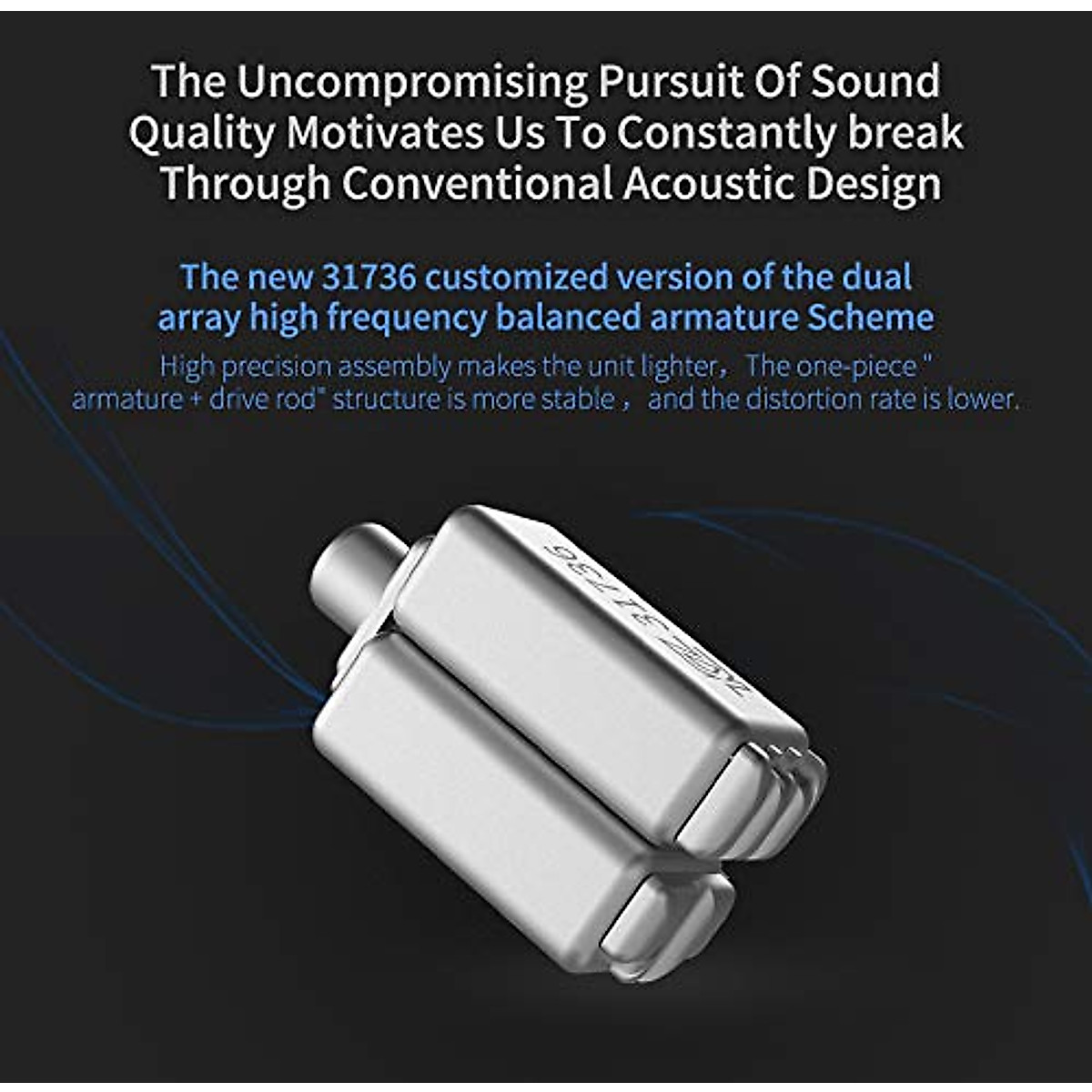 Kinboofi KZ AS16 in Ear Monitor Earphone Pure 8 Balanced Armature Drivers Per Side, KZ Stage Monitor Earphone High Fidelity Earbuds Headphone (Black No Mic)…………