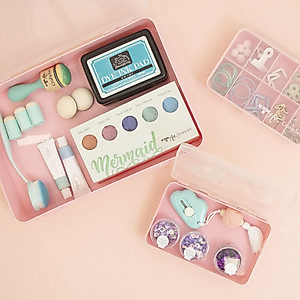 Craftelier - Set of 3 Storage and Organisation Boxes for Scrapbooking and other Craft Materials | 2 Box Sizes: Large Box 26,5 x 17,8 x 4,2 cm and Small Boxes 14,6 x 9,1 x 3,2 cm - Pastel Pink Colour