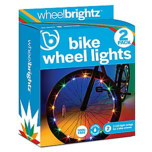 Brightz WheelBrightz 2-Pack Bike Wheel Lights, Multicolor - LED Bike Lights for Tires - Bike Lighting Parts & Accessories - Outdoor Summer Fun for Boys and Girls