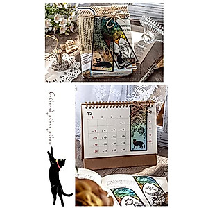 PUDIS Cool Bookmarks, Waterproof, 6 Pieces Bookmarks for Book Lovers, Women, Men, Unique Book Mark for Boys, Girls, Students, Classroom Gifts, School Prize, Reading Present (Cat and Moon)