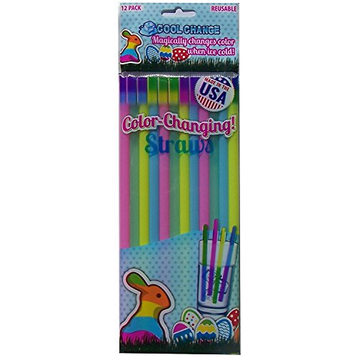 Color Changing Reusable Straws - Easter Fun