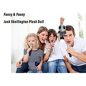 illuOKey Jack Skellington Plush Doll Nightmare Before Christmas Toys - Pumpkin King Plush Stuffed Lovely Baby Dolls (9.5 Inches, Black)