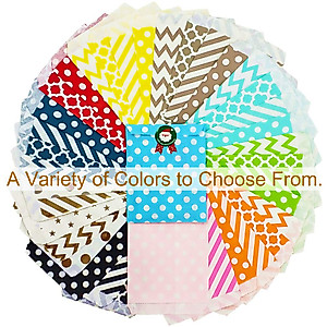 KIYOOMY 100 Pcs Gold Candy Buffet Bags Small Polka Dot Paper Treat Bags (Bright Gold, 5 inch X 7 inch)