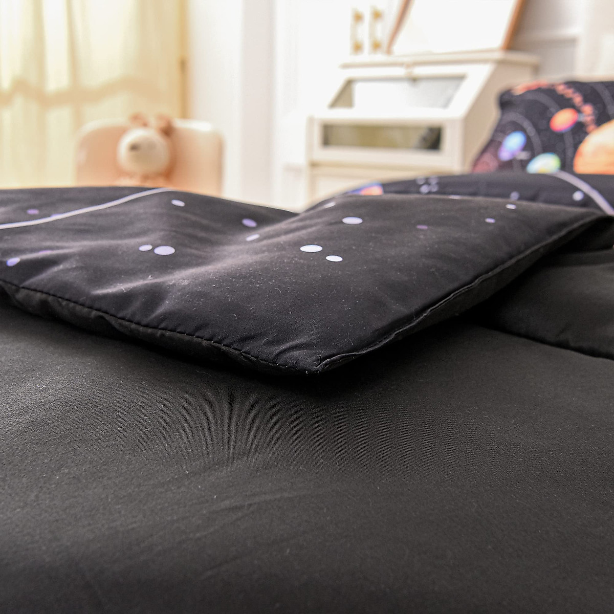 Ylehoc Twin Bedding Sets for Boys Girls Solar System Comforter Set Outer Space Bedding Set 3 Pieces 1 Space Comforter Twin and 2 Pillow Cases Kids Ultra-Soft Microfiber All Seasons for Bedroom Sofa