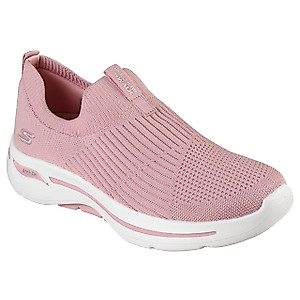 Skechers Women's Go Walk Arch Fit Iconic Slip On Walking Shoe Pink 9 Medium US