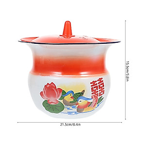 FOMIYES Retro Urinal Container Enamel Spittoon Jars Potty Iron Elderly Chinese Style Children Home Bedpan