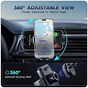 APQZHO Car Vent Phone Mount for Car [Upgrade Clip Never Fall] Hands Free Cell Phone Holder Car [Thick Cases Friendly] Car Phone Holder Fit for Smartphone, iPhone, Automobile Cradles Universal