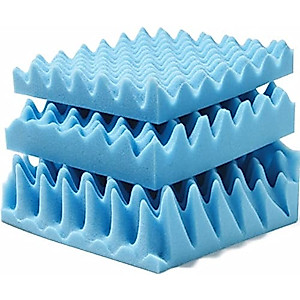 Lumex 7-4000EC Convoluted 4" King 76" x 78" x 4" Foam Mattress Pads; Convoluted Overlays are Recognized Primarily for Comfort, Not Pressure Management; Latex Free