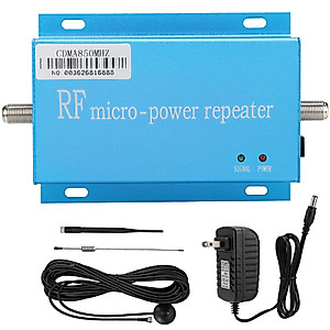 RF Micro Power Repeater Intensifier Amplifier Booster with Intelligent Chip Stable Performance and 10m Sucker Cable Small Antenna Set(US)