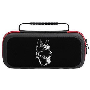 German Shepherd Head Compatible with Nintendo Switch Carrying Case Portable Travel Carry Cover Accessories With 20 Game Card Slots