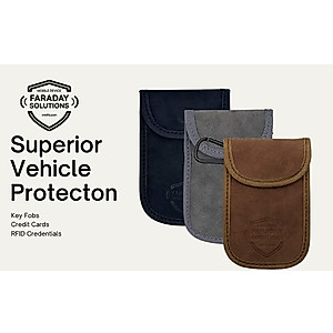 Digital Forensic Evidence Turo Vehicle Rental or Personal Vehicle Anti-Theft Suede Faraday Case with X2 Shielding + Foil Box,Brown