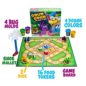 Grub Grab Board Games for Kids 4-6 Interactive Game Ant Bugs Boardgame for Children and Family Night 2-6 Players Ages 4+