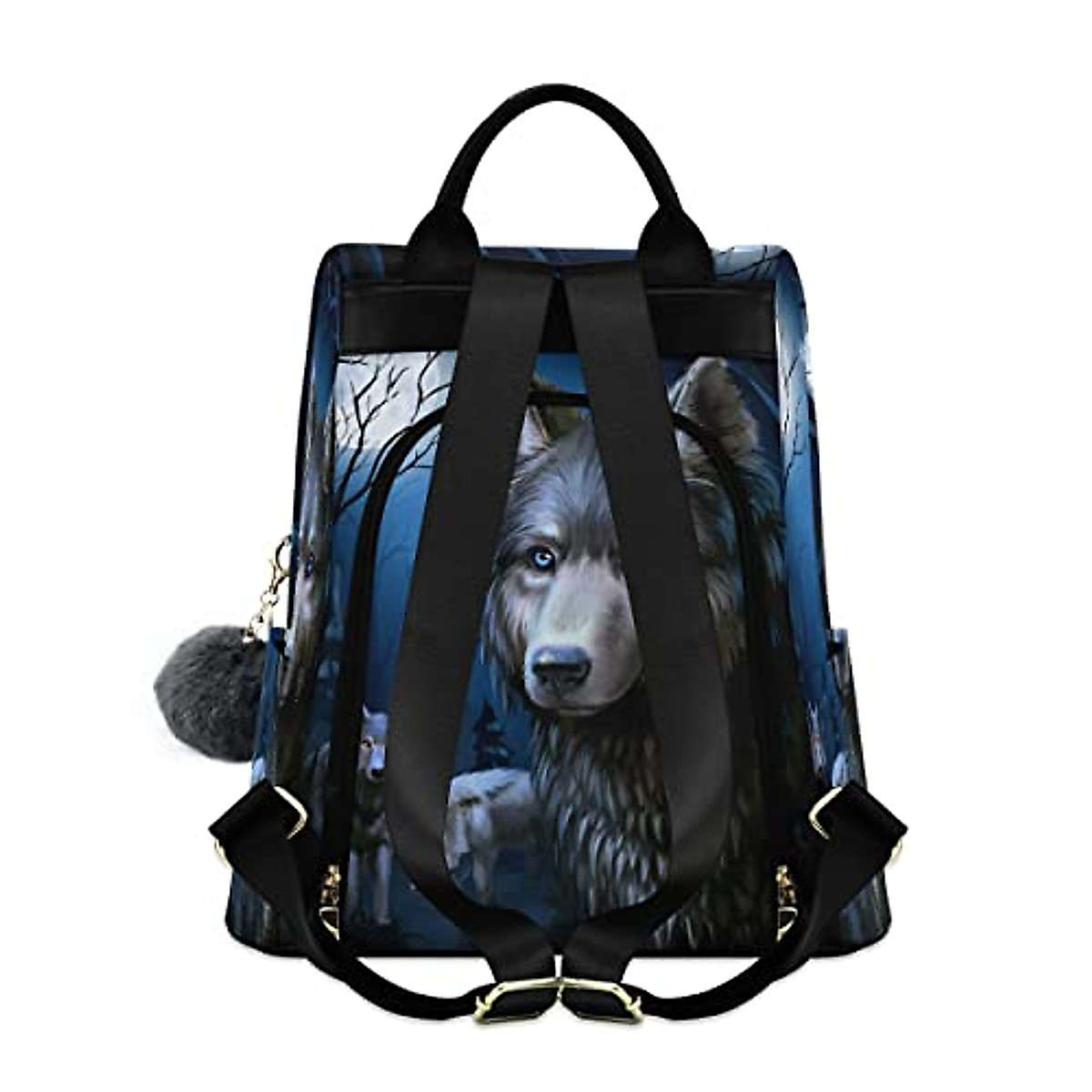 ALAZA Wolf Tree Moon Women Backpack Anti-theft Handbag Purse Travel Bag Fashion Shoulder Bags