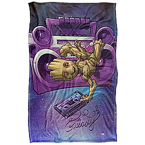 Marvel Guardians of The Galaxy Blanket, 36"x58", Mix Tape, Silky Touch Super Soft Throw Blanket