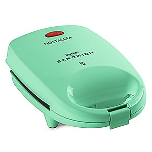 Nostalgia MyMini Personal Sandwich Maker, Nonstick Panini Press, Pizza Pockets, Quesadillas, Mint Green