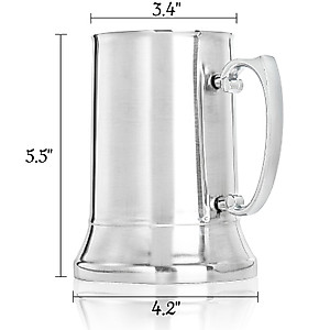 Goaste 2 Packs Tankard Style Beer Mugs, 20 OZ Double Walled Stainless Steel Beer Stein, Heat Insulated Coffee Mug Tumblers with Big Grip Handle for Hot or Cold Beverages, Milk, Tea, Bar Drinkaware
