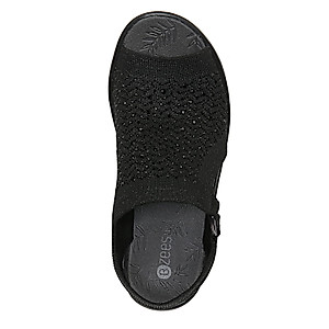 BZees Womens Star Bright Slingback Wedge Sandal, Black, 9 US