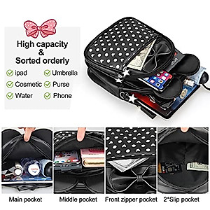 Voikukka Cute Girls Mini Mouse Backpack Purse Little Kids Backpacks for Toddler Girls Small Travel Backpack Leather Convertible Crossbody Bag Daypack Black Childrens Baby Backpack