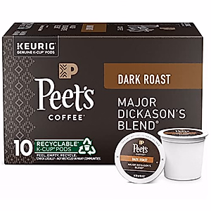 Peet's Coffee, Dark Roast K-Cup Pods for Keurig Brewers - Major Dickason's Blend 10 Count (1 Box of 10 K-Cup Pods)