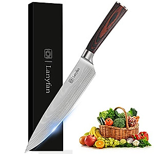 Professional Chef Knife 8 Inch, Sharp Kitchen Knife with Comfortable Handle, Cutting knife, High Carbon Stainless Steel Knife for Family & Restaurant, Cooking Gifts for Chef & Man with Gift Box