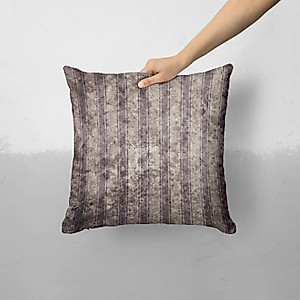 iiRov Grungy Brown and Tan Vertical Stripes - Custom Decorative Home Decor Indoor or Outdoor Throw Pillow Cover Plus Cushion Set for Sofa, Bed or Couch (Pillow CASE Cover Plus Cushion)