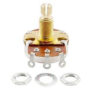 Musiclily Pro Brass Shaft Full Metric B500K Guitar Pots Linear Taper Potentiometers for Electric Guitar/Bass(Set of 4)