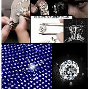 FUNOJOY Car Armrest Cover for Women Blue Diamond Rhinestone Bling Car Accessories Car Decor for Women