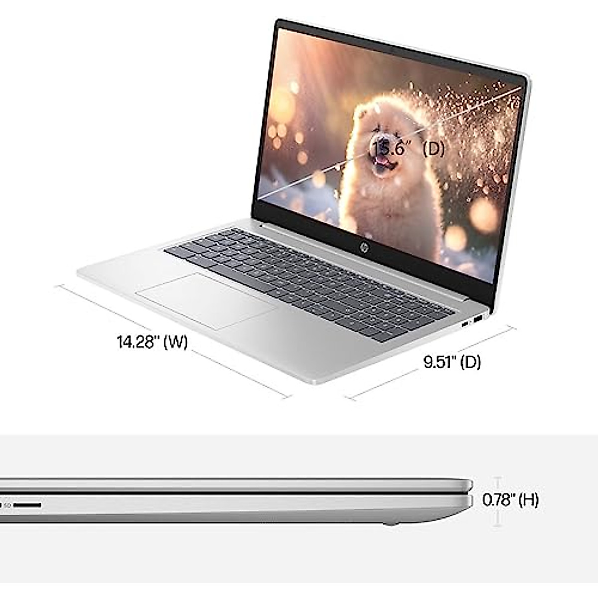 HP Chromebook 15.6 Inch Laptop for College Students, Intel 4-Core Processor N200 (Beat i5-8250U), 8GB DDR5 RAM, 64GB eMMC+128GB SD Card, Chrome OS, UHD Graphics, Natural Silver, PCM