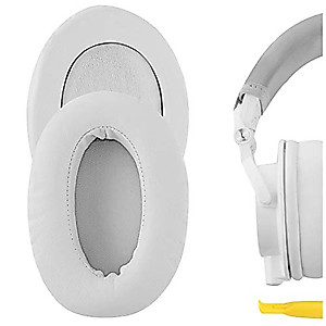 Geekria PRO Extra Thick Replacement Ear Pads for Audio-Technica ATH-M50X, M50xBT2, M60X, M40X, M30X, M20X, M10, ATH-ANC9 Headphones Earpads, Headset Ear Cushion Repair Parts (White)