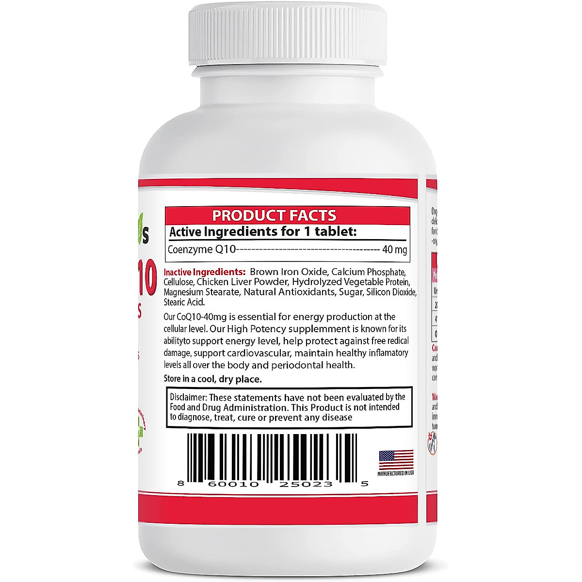 Coenzyme Q10 High Potency COQ10-40mg UBIQUINOL for Dogs (120 Tabs) Made in U.S.A. CoQ10 for Dogs