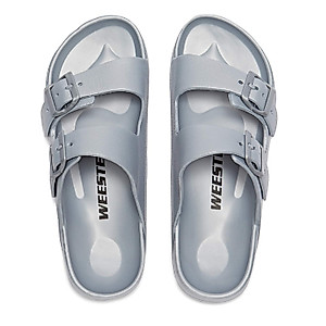 Weestep Essential Lightweight Double Buckle Slip-on Flat Adjustable Women's Men's Sandals