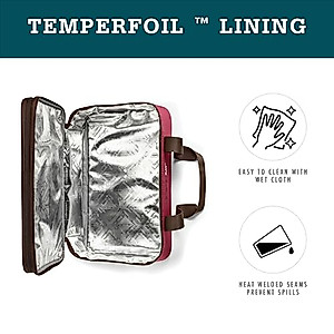 Rachael Ray Expandable Insulated Casserole Carrier for Hot or Cold Food, Thermal Lasanga Lugger Tote for Pockluck, Parties, Picnic, and Cookouts, Fits 9" x 13" Baking Dish, Burgundy