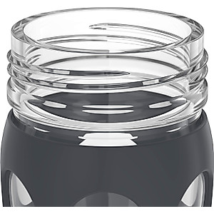 Lifefactory 22-Ounce Active Flip Cap Glass Water Bottle, 22oz, Carbon