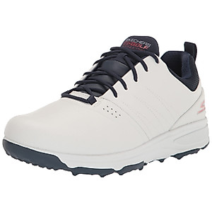 Skechers Men's Go Torque Pro Waterproof Golf Shoe Sneaker, White/Navy, 9 Wide