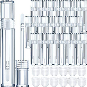 30 Pieces Empty Lip Gloss Tubes 5 ml Transparent Containers Clear Refillable Lipstick/Lip Balm/Eyelash Growth Liquid Tube Cosmetic Container with Rubber Stoppers for Girls