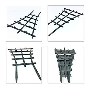 12 Pcs Garden DIY Mini Climbing Trellis Plastic Superimposed Potted Plant Support Garden Trellises for Potted Climbing Plants Vines