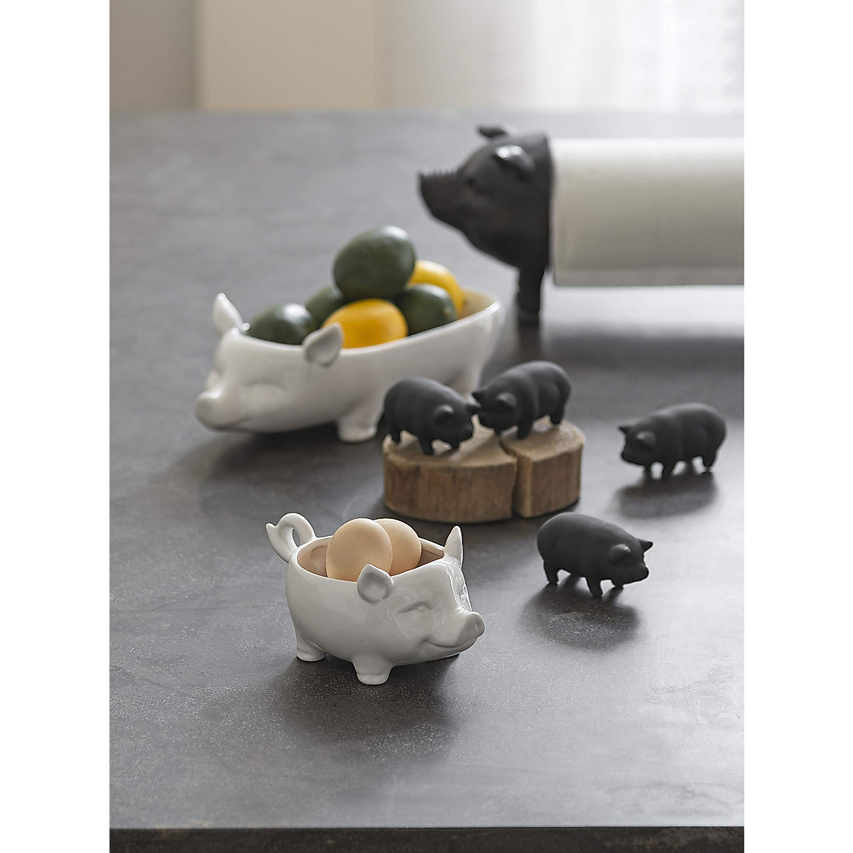 Antiqued Bronze Pig Paper Towel Holder