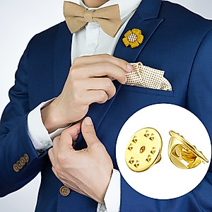 Brass Clutch Badge Insignia Clutches Pin Backs Replacement (Gold, 50 Pieces)