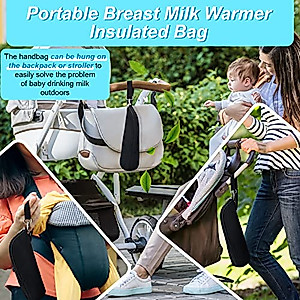 Chunful 3 Pieces Insulated Baby Bottle Bags Breastmilk Cooler Waterproof Baby Bottle Bag Portable Thermal Bottle Bag Travel Baby Bottle Holder Tote (Black)