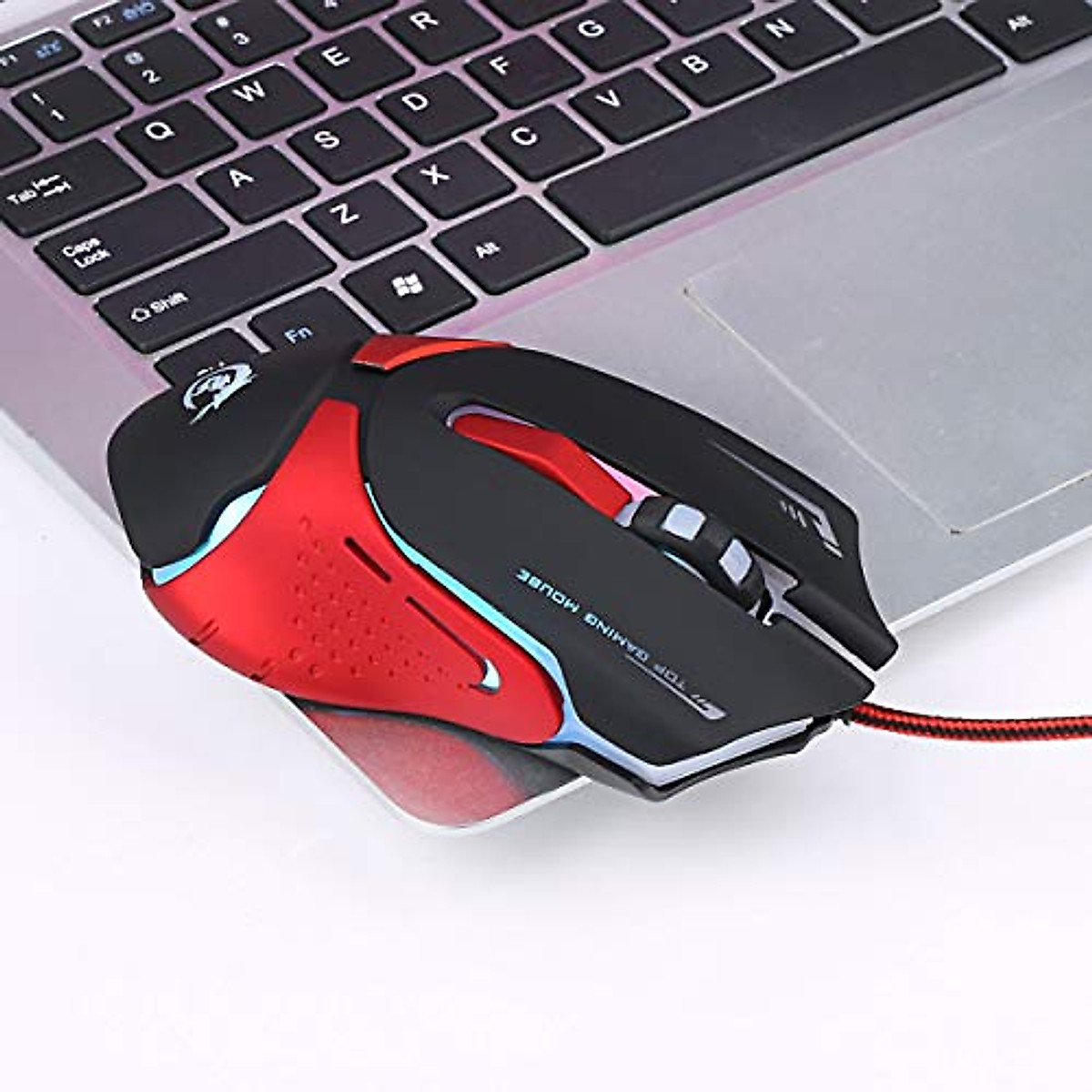 Gojiny Colorful Gaming Mouse, USB Wired Gaming Mouse 3200DPI 6 Buttons Optical Computer Mouse