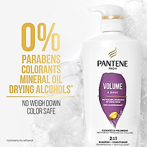 Pantene Pro-V Volume & Body 2 in 1 Shampoo & Conditioner,17.9 fl oz Pump Bottle