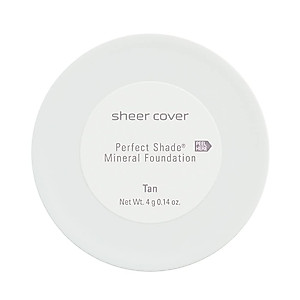 Sheer Cover – Flawless Face Kit – Perfect Shade Mineral Foundation – Conceal & Brighten Highlight Trio – with FREE Foundation Brush and Concealer Brush – Tan Shade – 4 Pieces